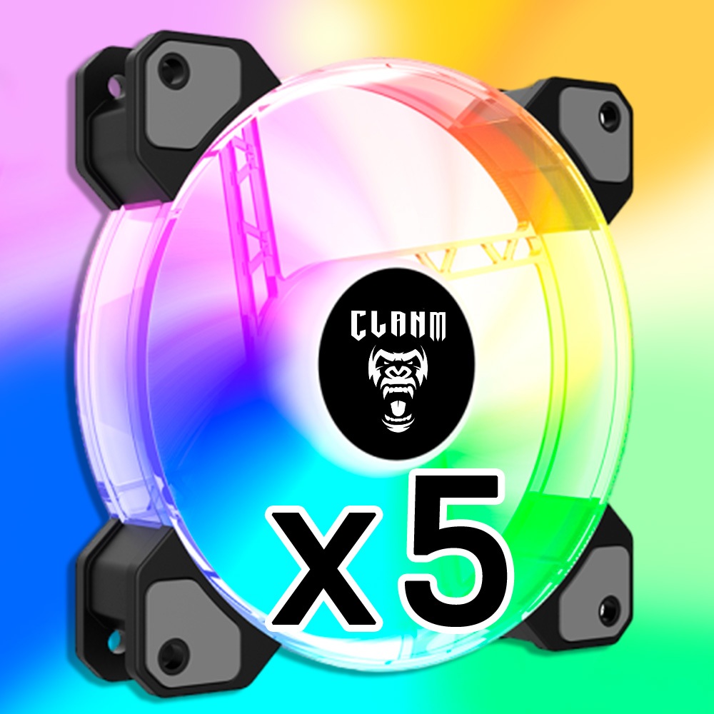 Kit 5 Fan VEX ARGB CLANM – 120 mm, 15 LEDs ARGB, Visual Gamer ...
