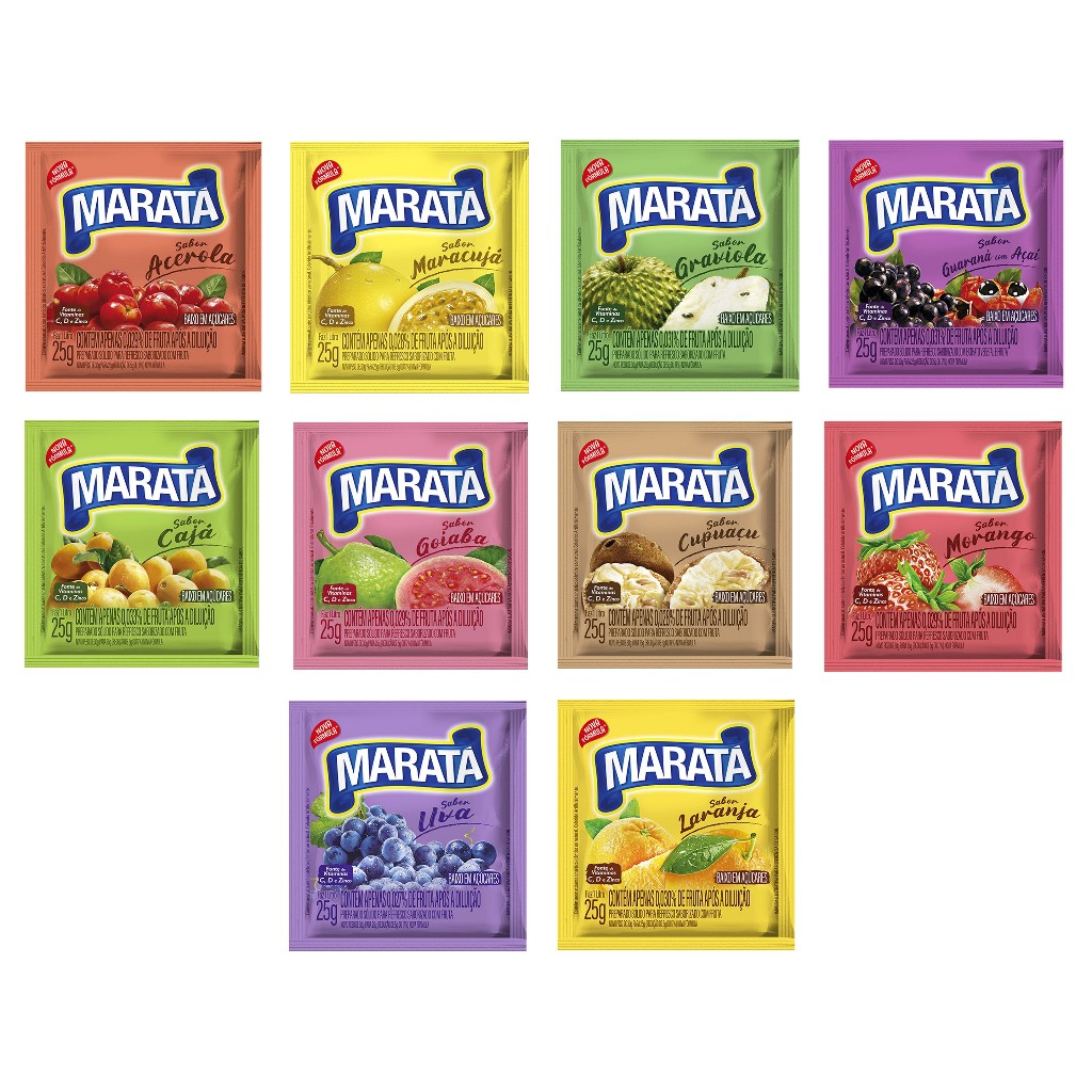 Refresco em pó Maratá 25g - kit c/ 15 unds | Shopee Brasil