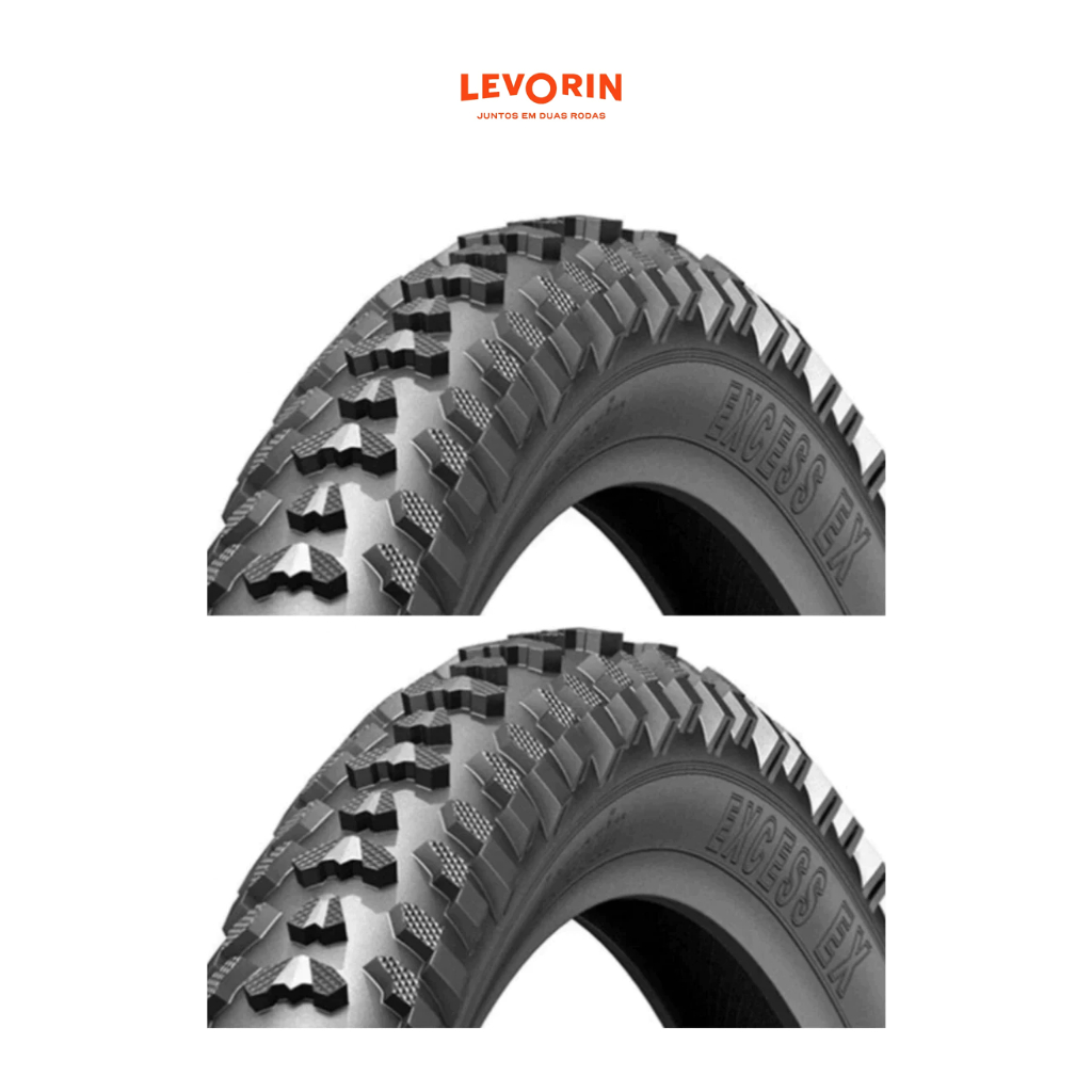 2 Pneus Levorin Excess Aro 26 x 1.95 De Cravo Borrachudo Cravão Super ...