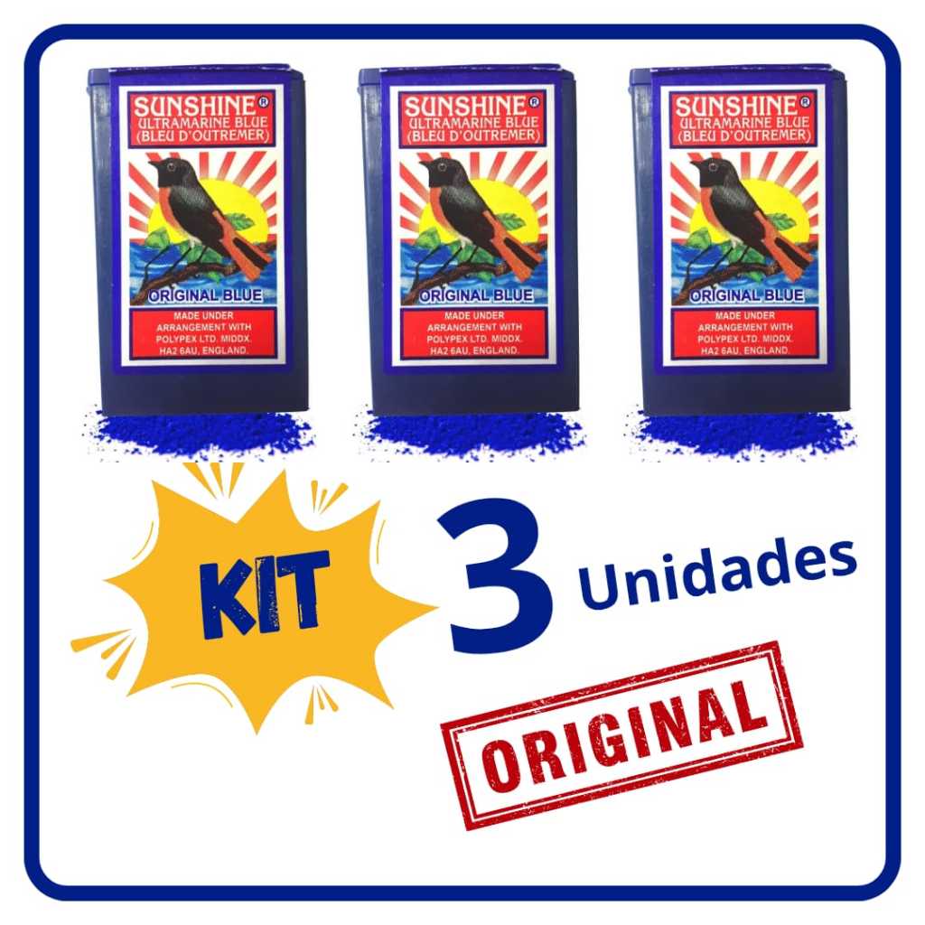 Wagi Africano Anil em Pó Oage Original Blue 30g Sunshine kit com 3 ...