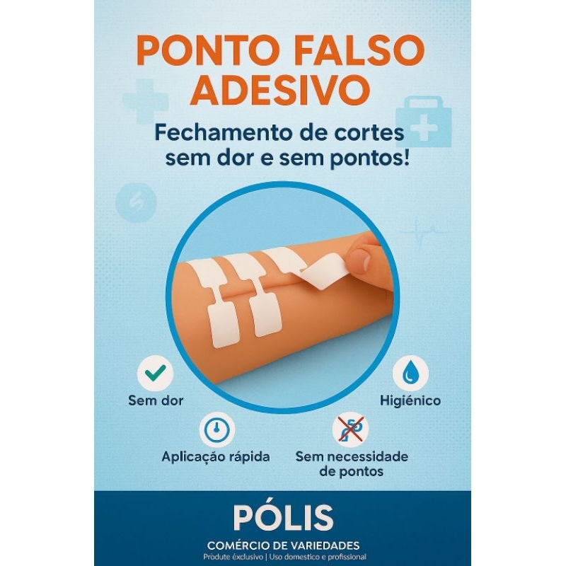 curativo Ponto Falso bandagem Adesivo 12 Unidades Fechamento de Cortes ...