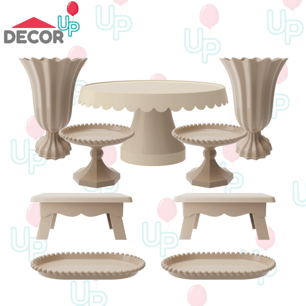 Kit Festa com 1 Boleira Popi Plus, 2 Vasos Popi, 2 Mesas, 2 Mini ...