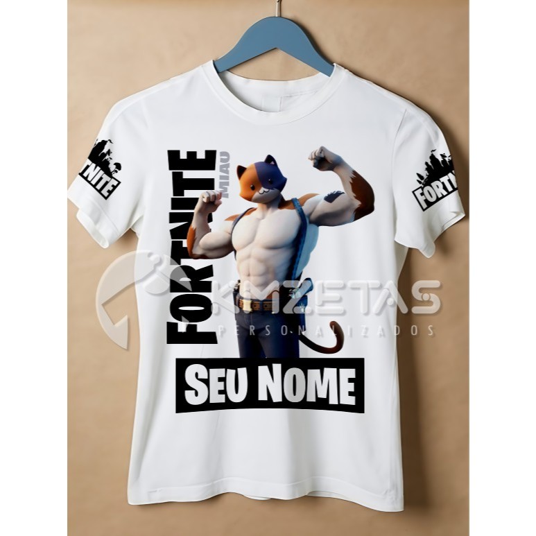Blusa Fortnite Skin Gato Miausculo Infantil Juvenil Adulto Camisa ...