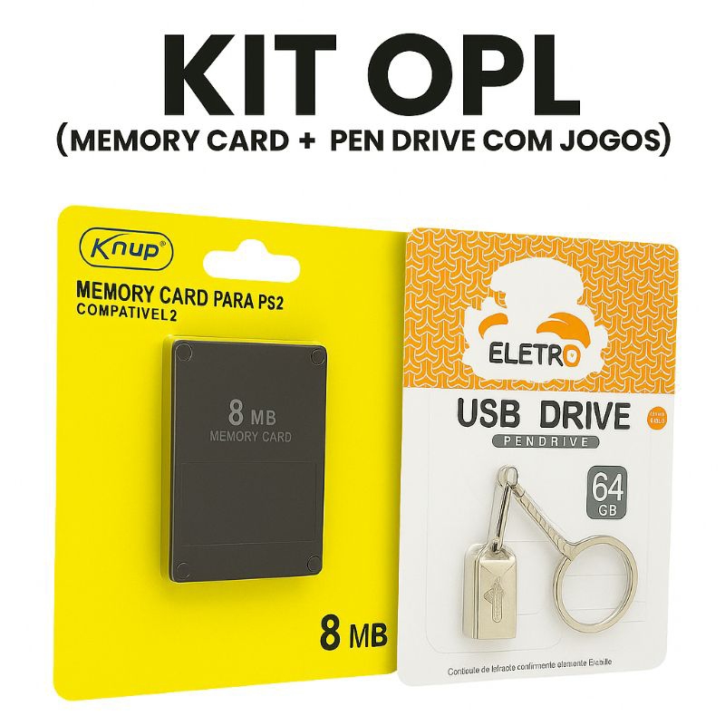 Kit OPL para PS2 com Memory Card + Pen Drive (20 Jogos Prontos) | Shopee Brasil