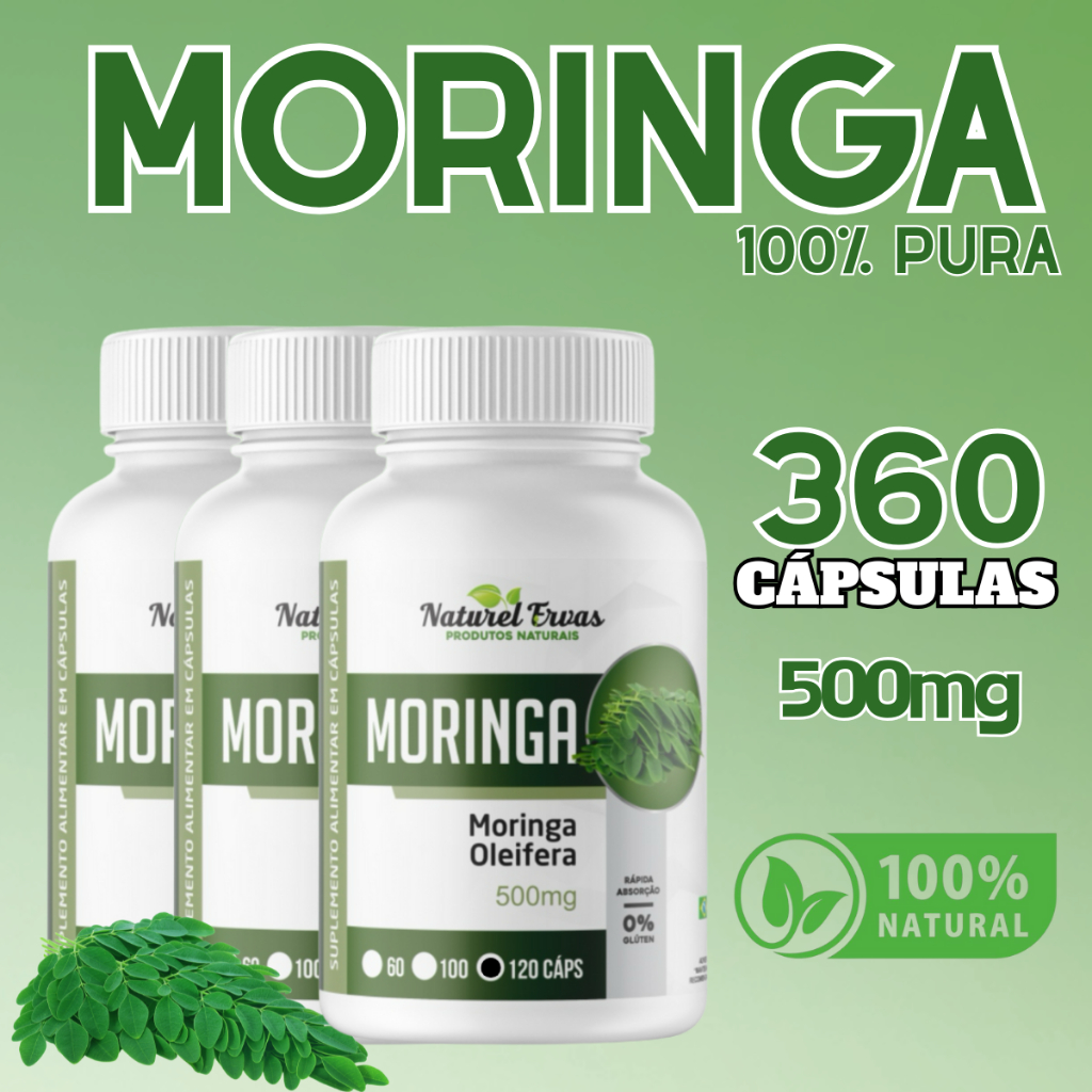 Moringa Oleifera Planta 120 Capsulas 100% Pura Planta da Vida | Shopee ...