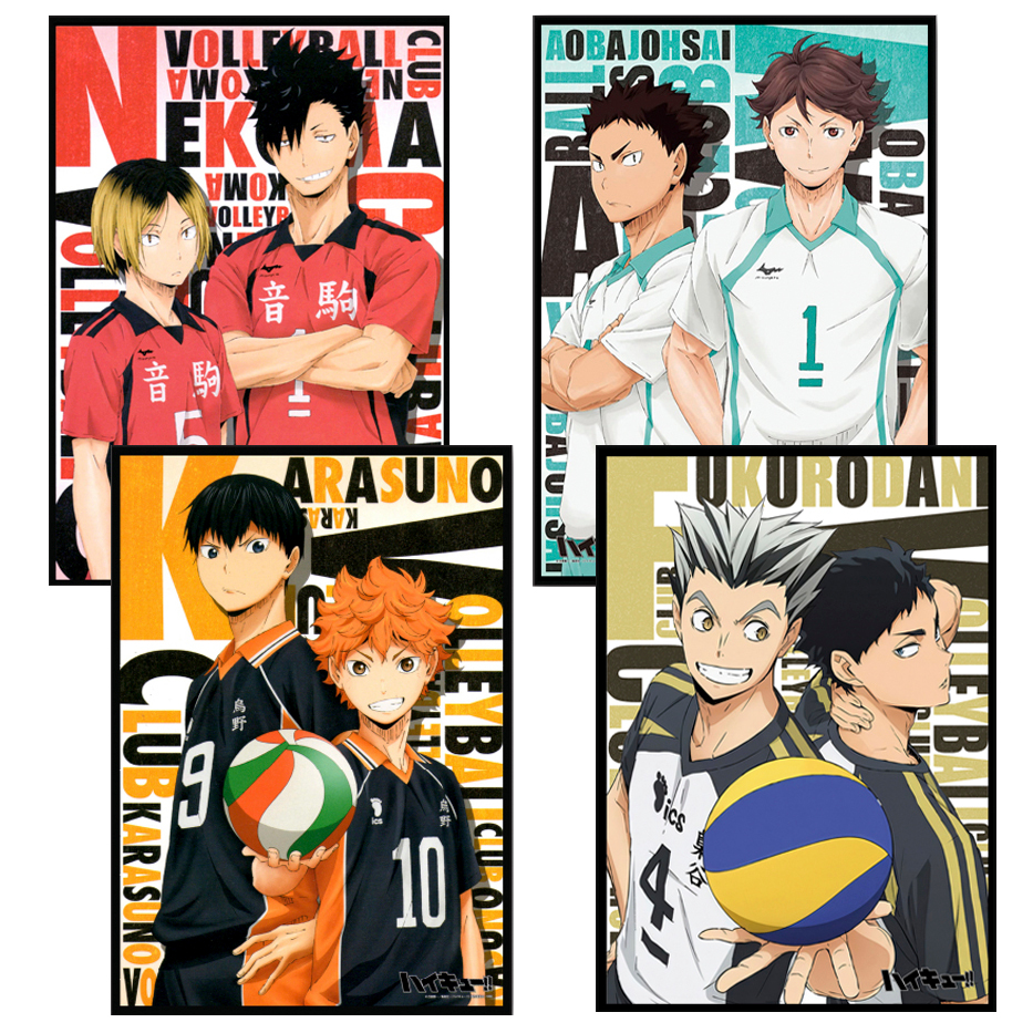 Kit Poster Haikyuu Anime Nekoma Karasuno Fukurodani Aoba Johsai (placa ...