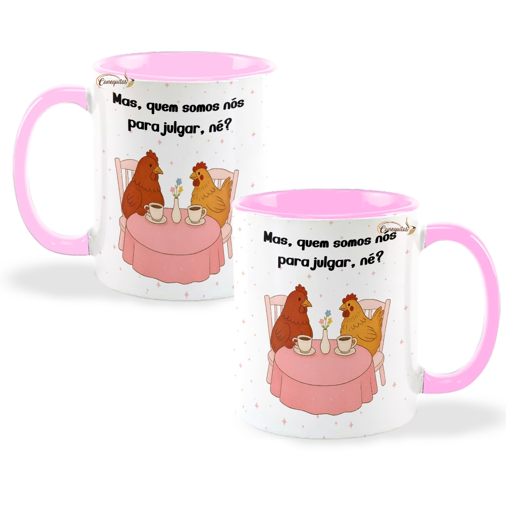 Caneca Colorida Amigas Fofoqueiras Galinha Presente Julgar Xicara ...