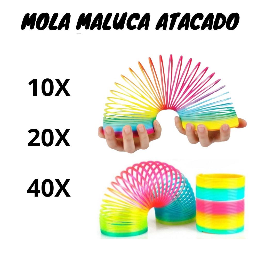 Brinquedo Mola Maluca Colorida Kits Com 10, 20, 30 e 40 Unidades ...