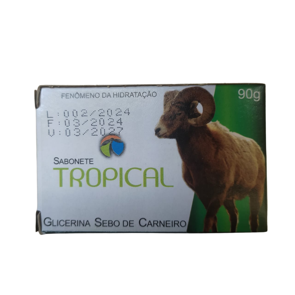 Sabonete Barra Sebo de Carneiro Tropical 90g | Shopee Brasil