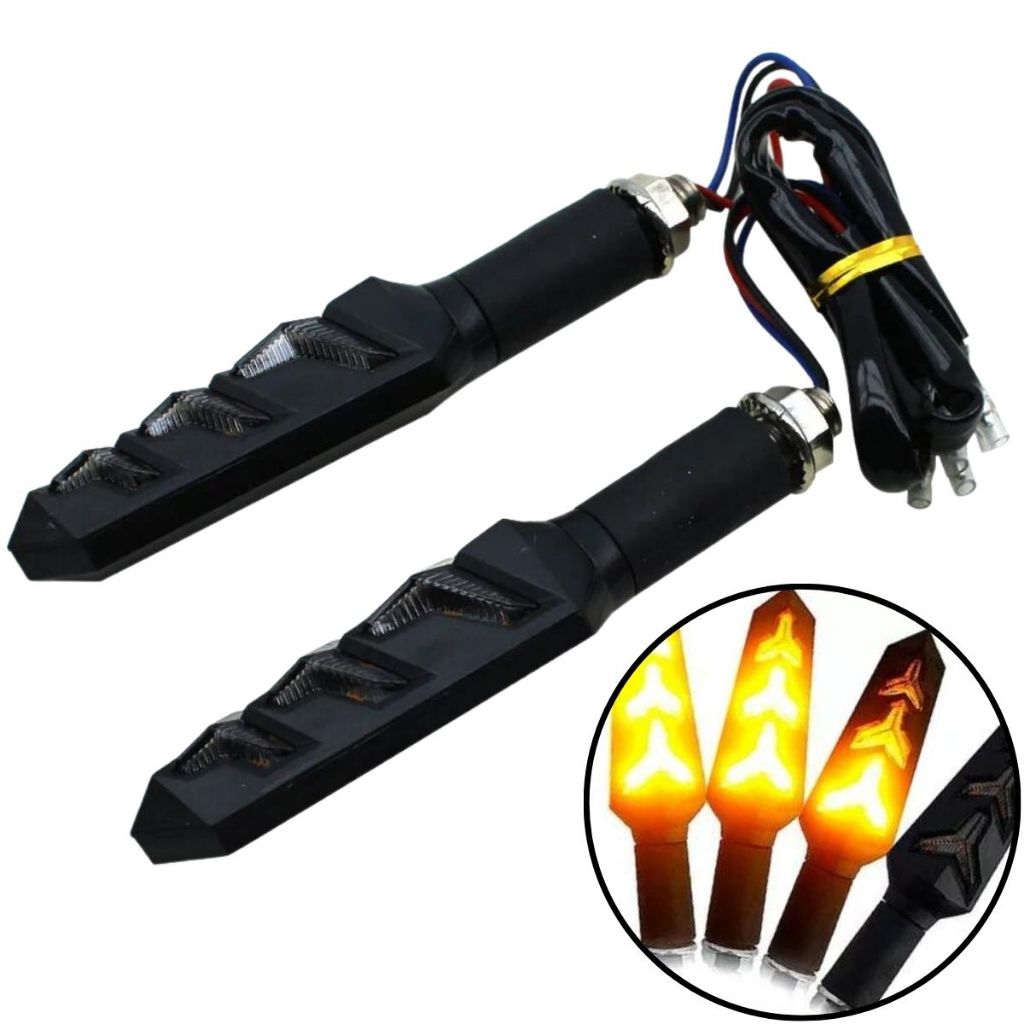 Kit 2 Piscas Seta Alerta Led Esportivo Sequencial Para Moto Uso ...