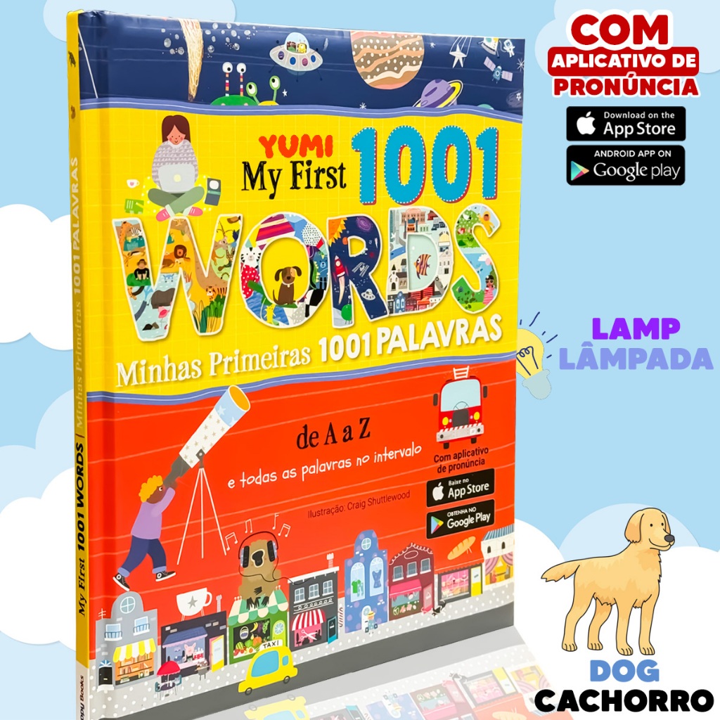 Livro Infantil Minhas Primeiras 1001 Palavras Em Inglês + APP ...