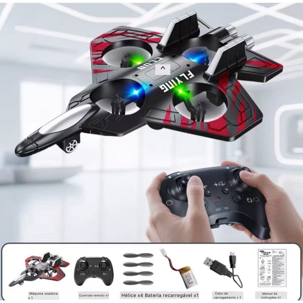 Avião Drone Combat Aircraft Controle Remoto 2.4ghz 4 Motores presente ...
