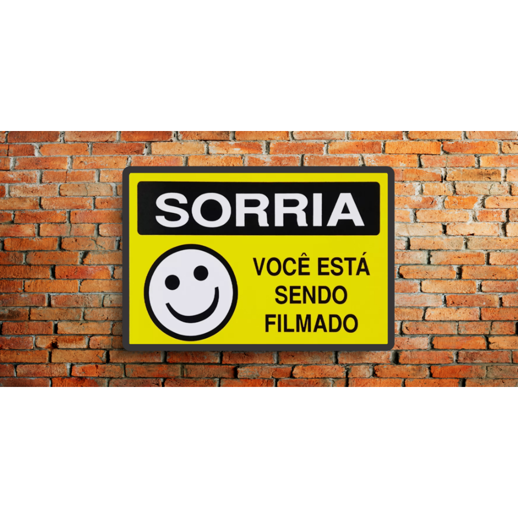 Placa Sinalização Aviso Sorria Esta Sendo Filmado Camera Emo | Shopee ...