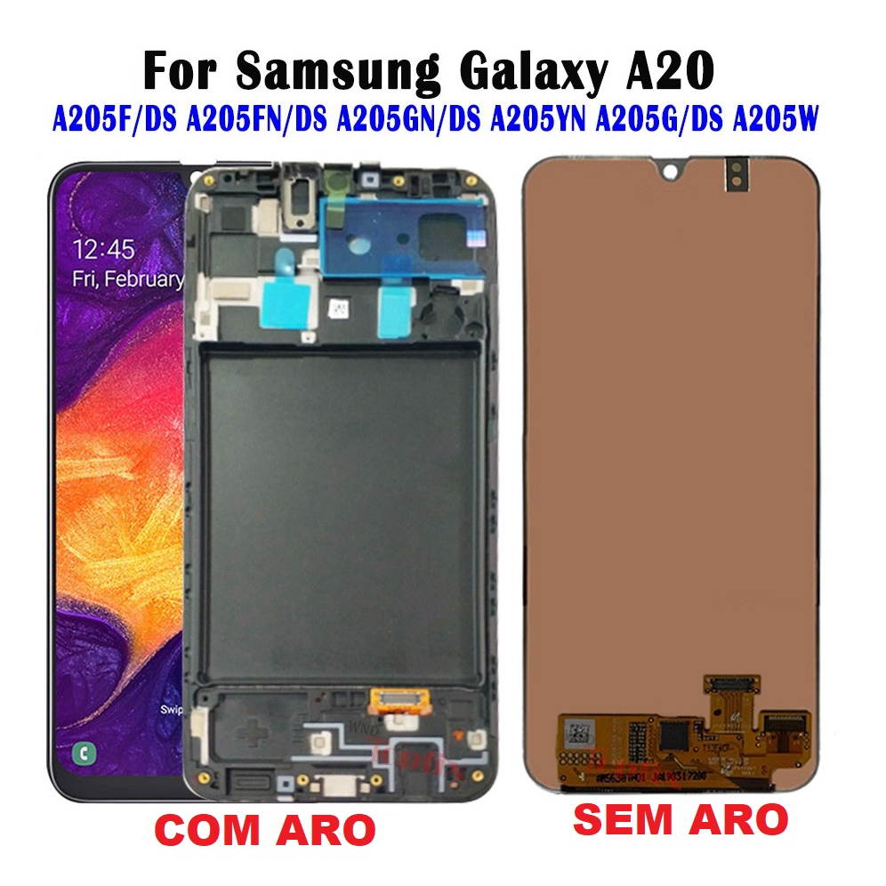 Tela Display Lcd Samsung Galaxy A20 Frontal com Aro A205 | Shopee Brasil