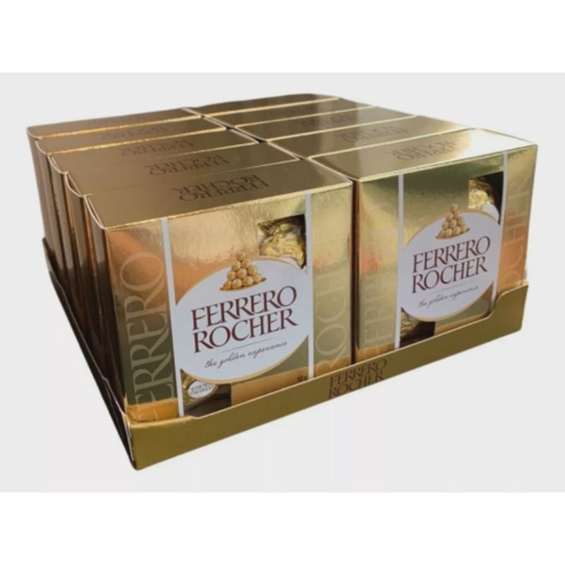 Kit c/ 10 caixas Ferrero Rocher 50g - 40 Bombons | Shopee Brasil