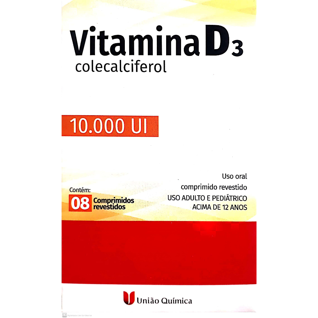 Vitamina D3 10.000ui 8 Comprimidos Revestidos Colecalciferol | Shopee ...