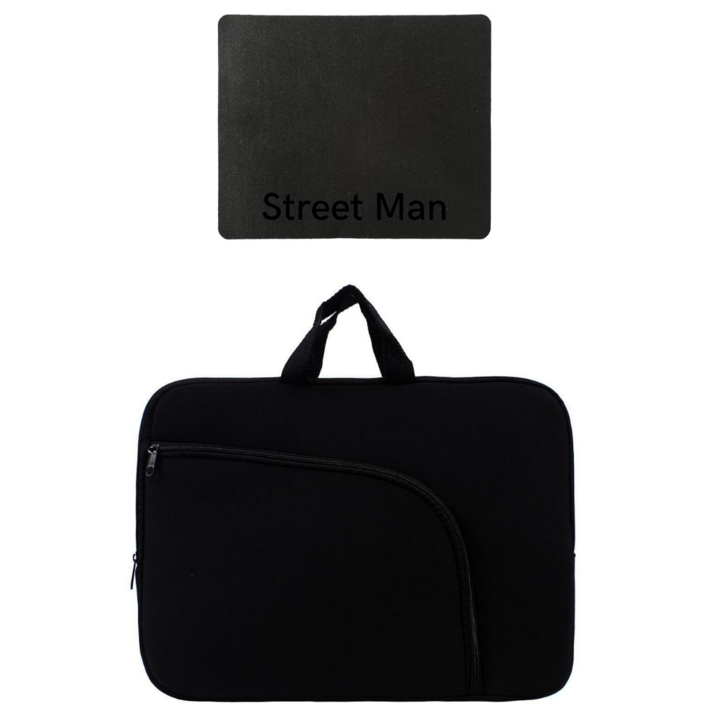 Kit Capa Mala Case de Notebook C/Bolso Slim Acolchoado Neoprene + Mouse ...