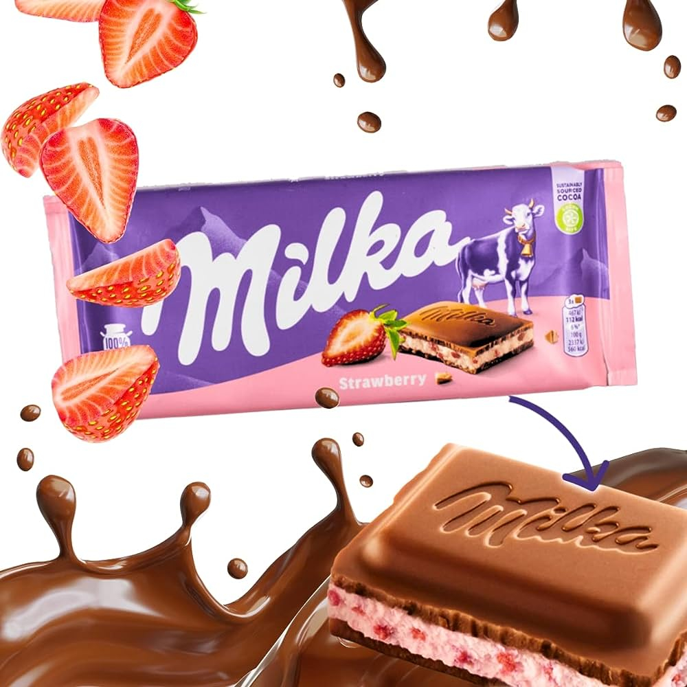 Milka Barra Strawberry 100g | Shopee Brasil