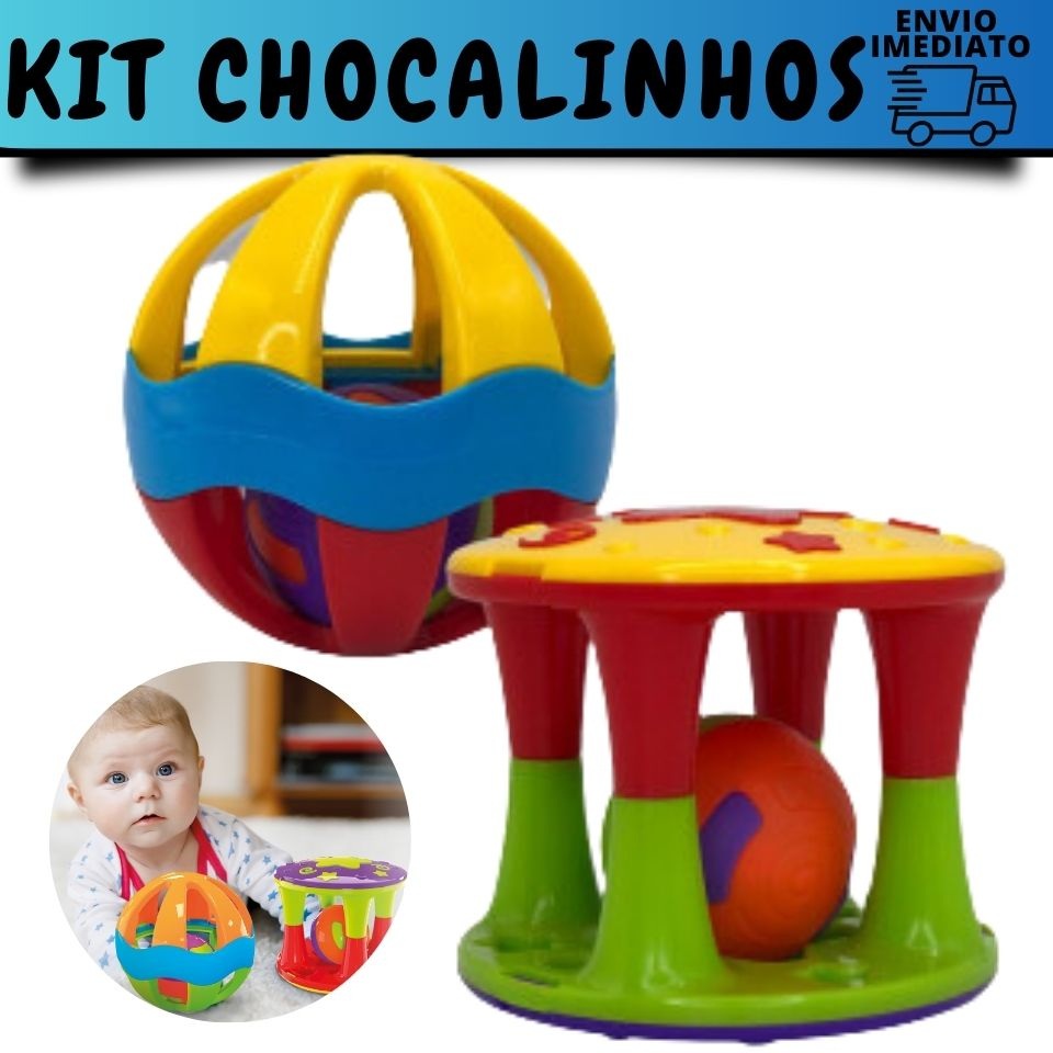 Chocalho Brinquedo Kit Com Torre e Bola Chocalhinho | Shopee Brasil