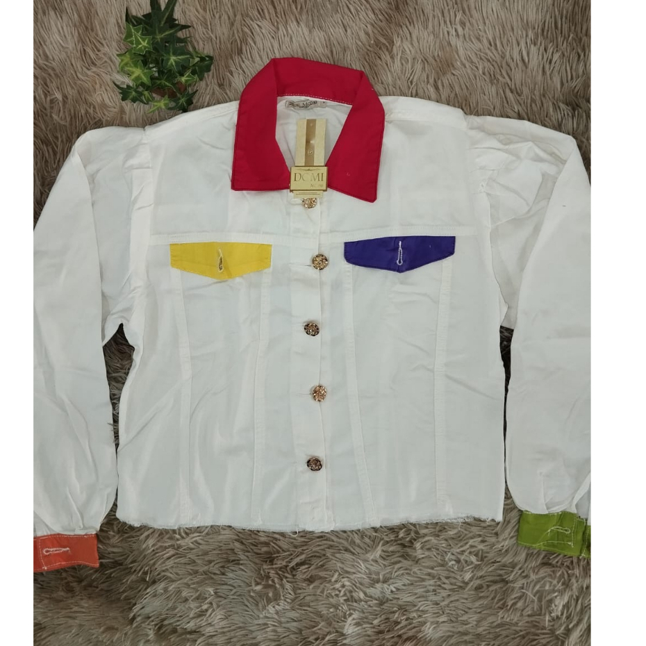 NOVA JAQUETA FEMININA LANÇAMENTO BRANCA COLORIDA | Shopee Brasil