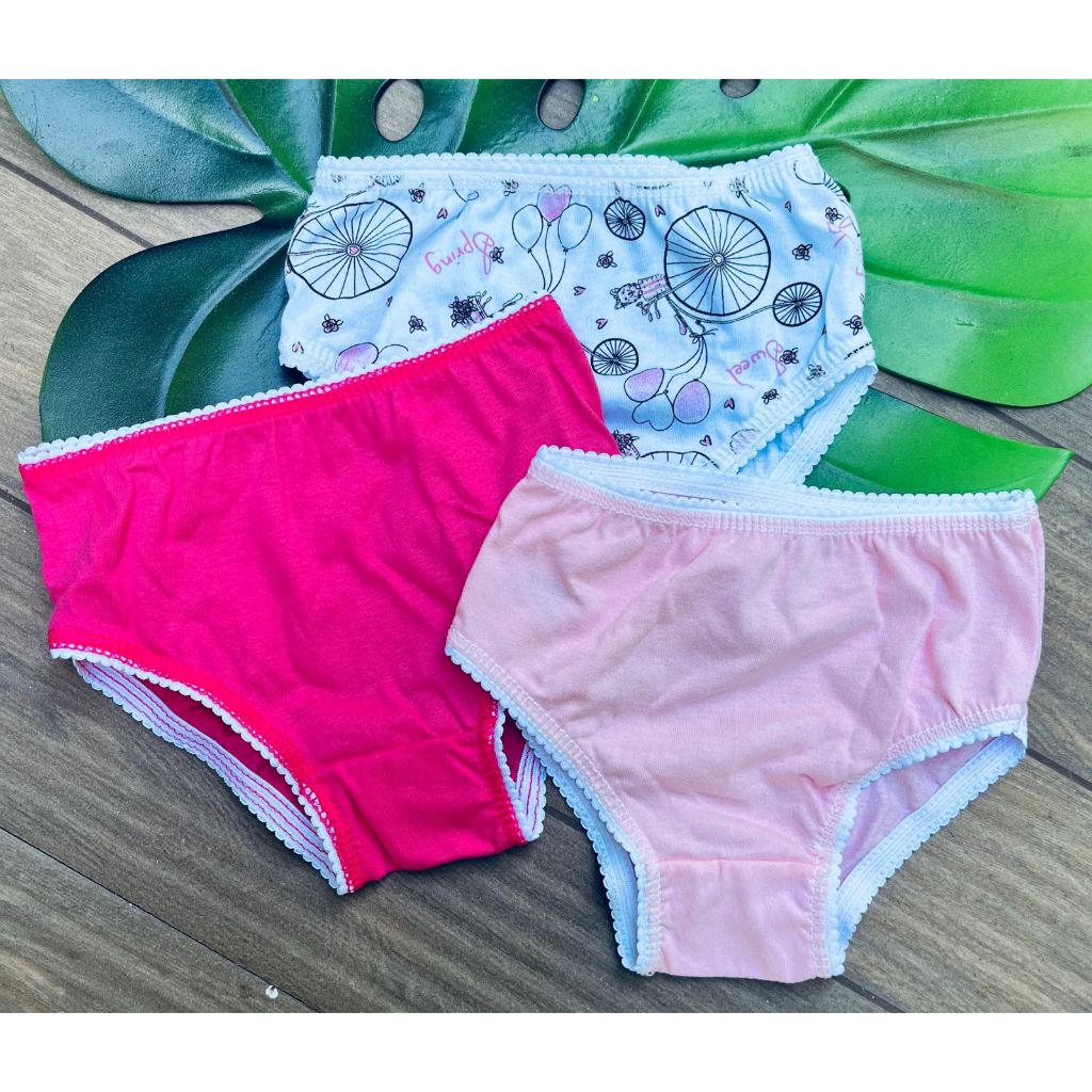 Kit com 3 Calcinha Infantil | Shopee Brasil