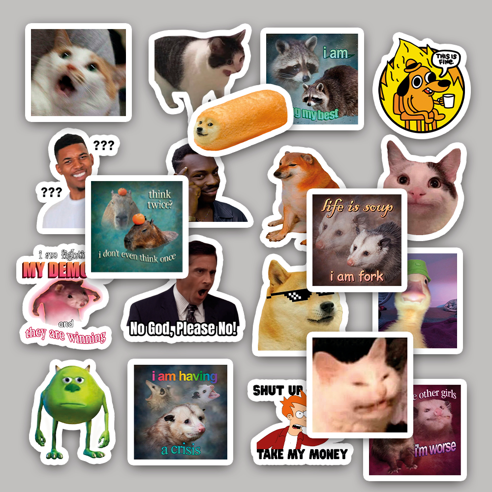 Kit 20 Adesivos de memes variados | Shopee Brasil