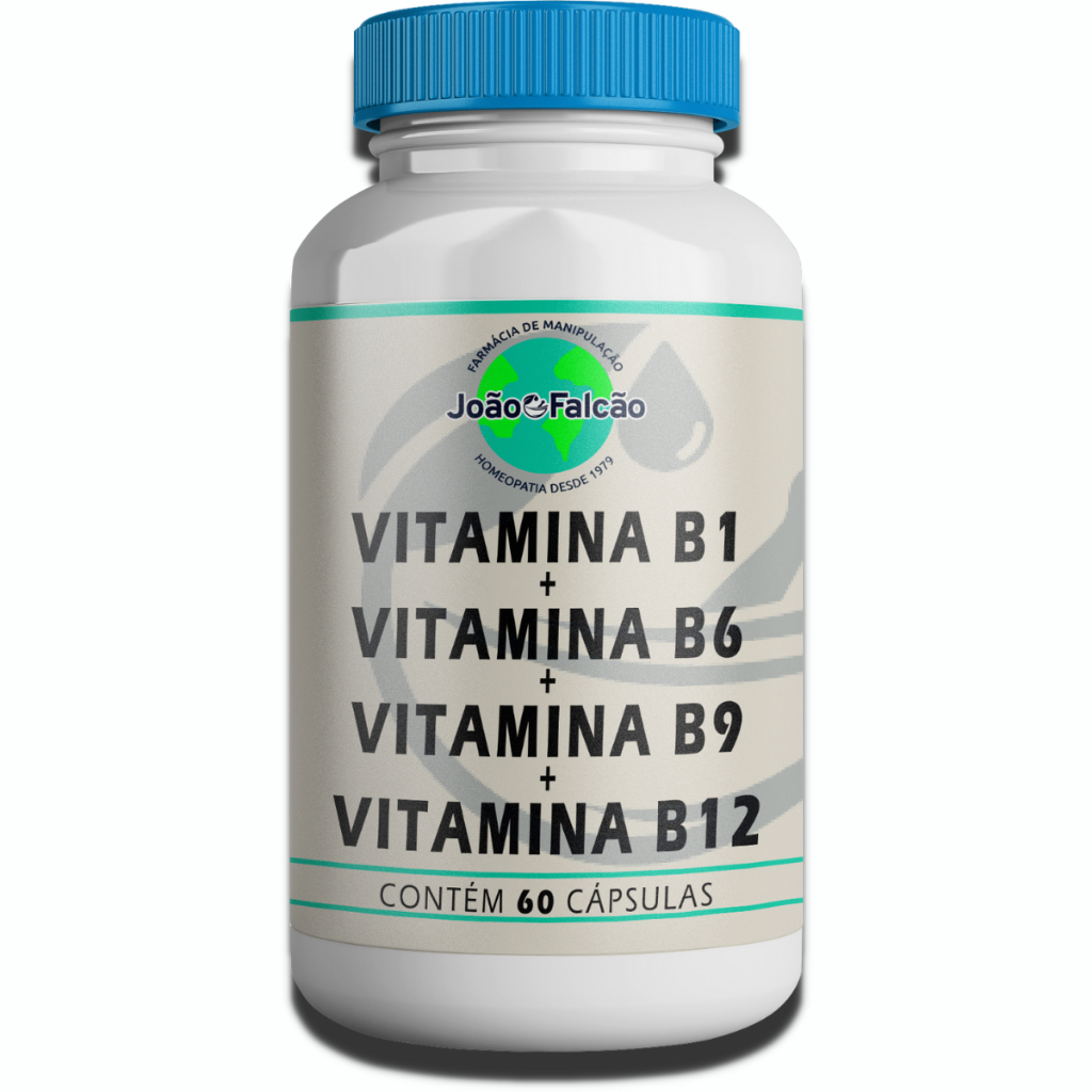 Vitamina B1 100Mg + Vitamina B6 100Mg + Vitamina B9 10Mcg + Vitamina B12 1.000Mcg - 60 Cápsulas ...