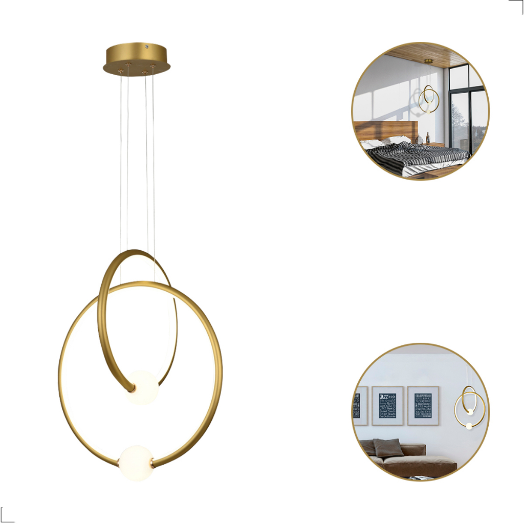 PENDENTE CIRCULAR DUPLO COM GLOBO LED 4000K 45W LPL-003 | Shopee Brasil