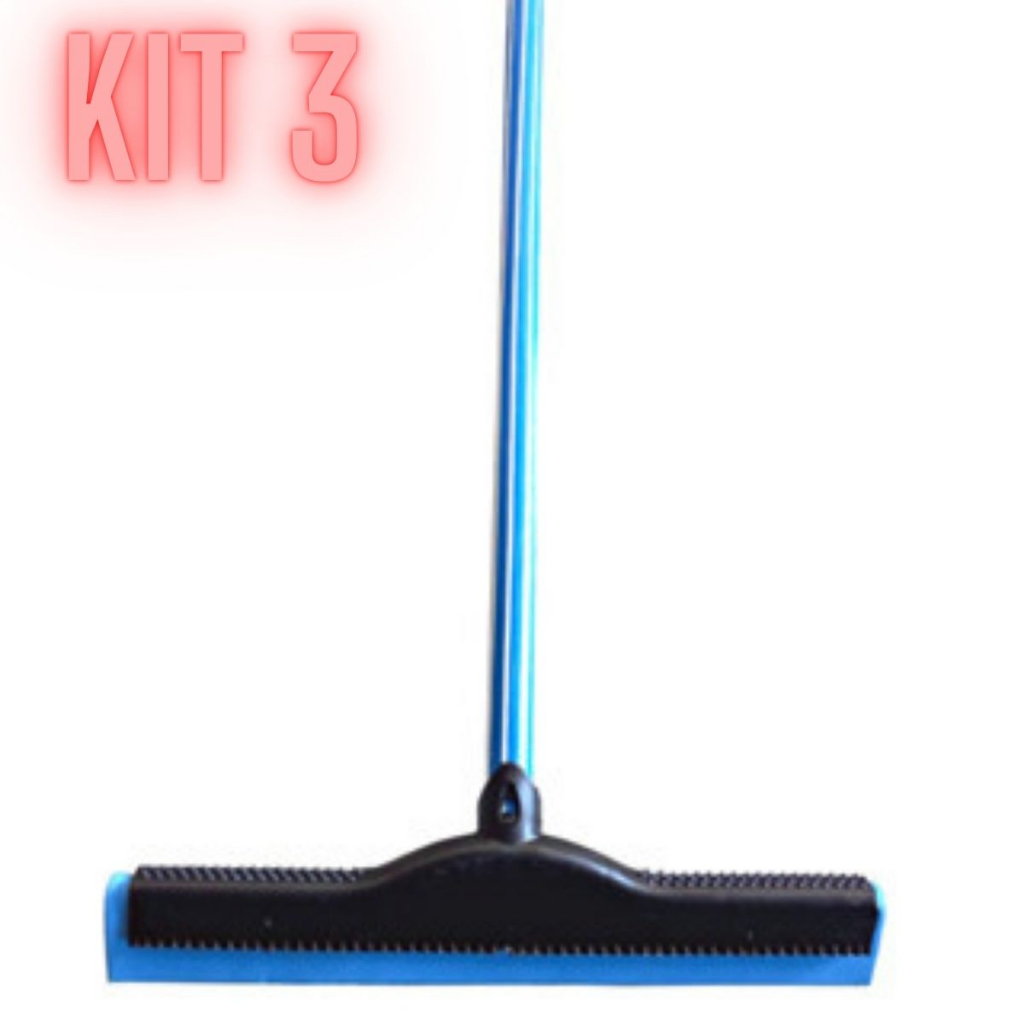 Kit 3 Rodo Duplo Plástico de 30cm Com Cabo Resistente Com Garras para ...