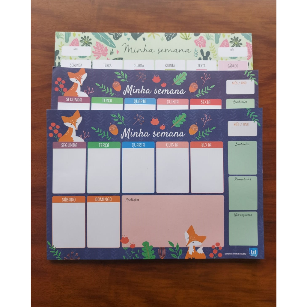 Kit com 3 planners semanais | Shopee Brasil