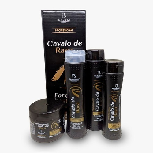 Kit Cavalo de Raça - 4 Itens - Shampoo, Condic., Creme e Máscara Brilho ...