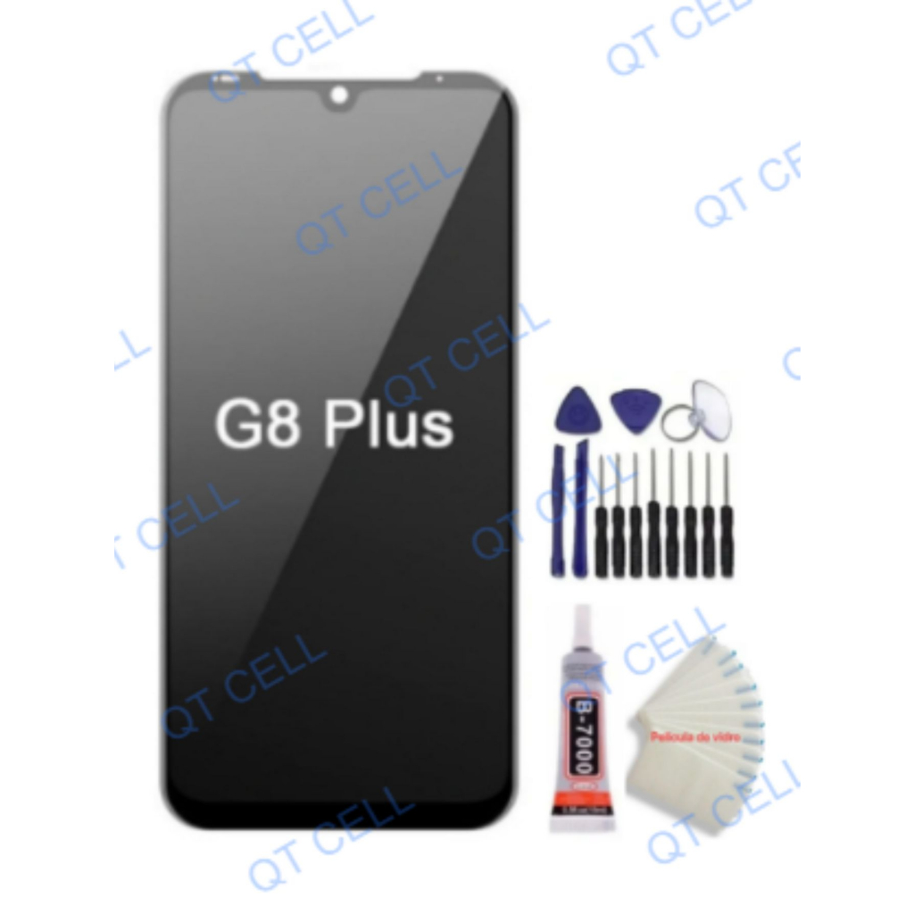 Display Tela Frontal Touch Completo Compatível Moto G8 Plus Xt2019-2 Original sem aro e com aro ...