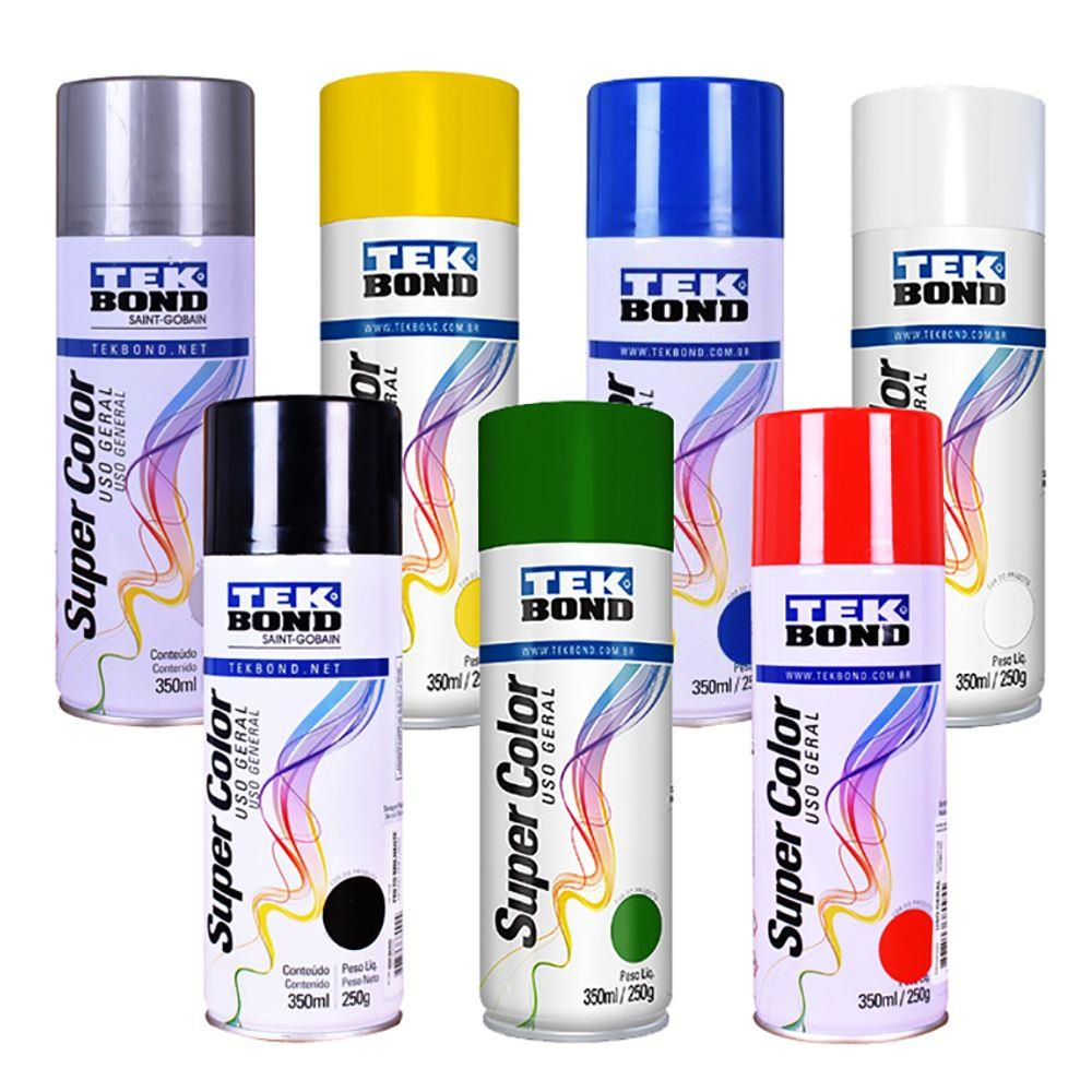 Tinta Spray Super Color Uso Geral 350ml - TEKBOND- cores variadas ...
