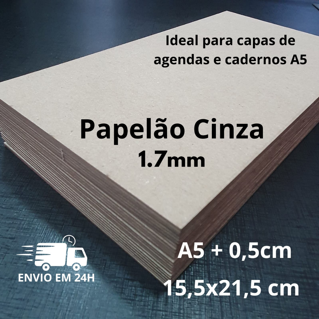 Papelão Cinza Papel Paraná Tipo Horlle 1.7mm A5 15,5x21,5 cm placas ...