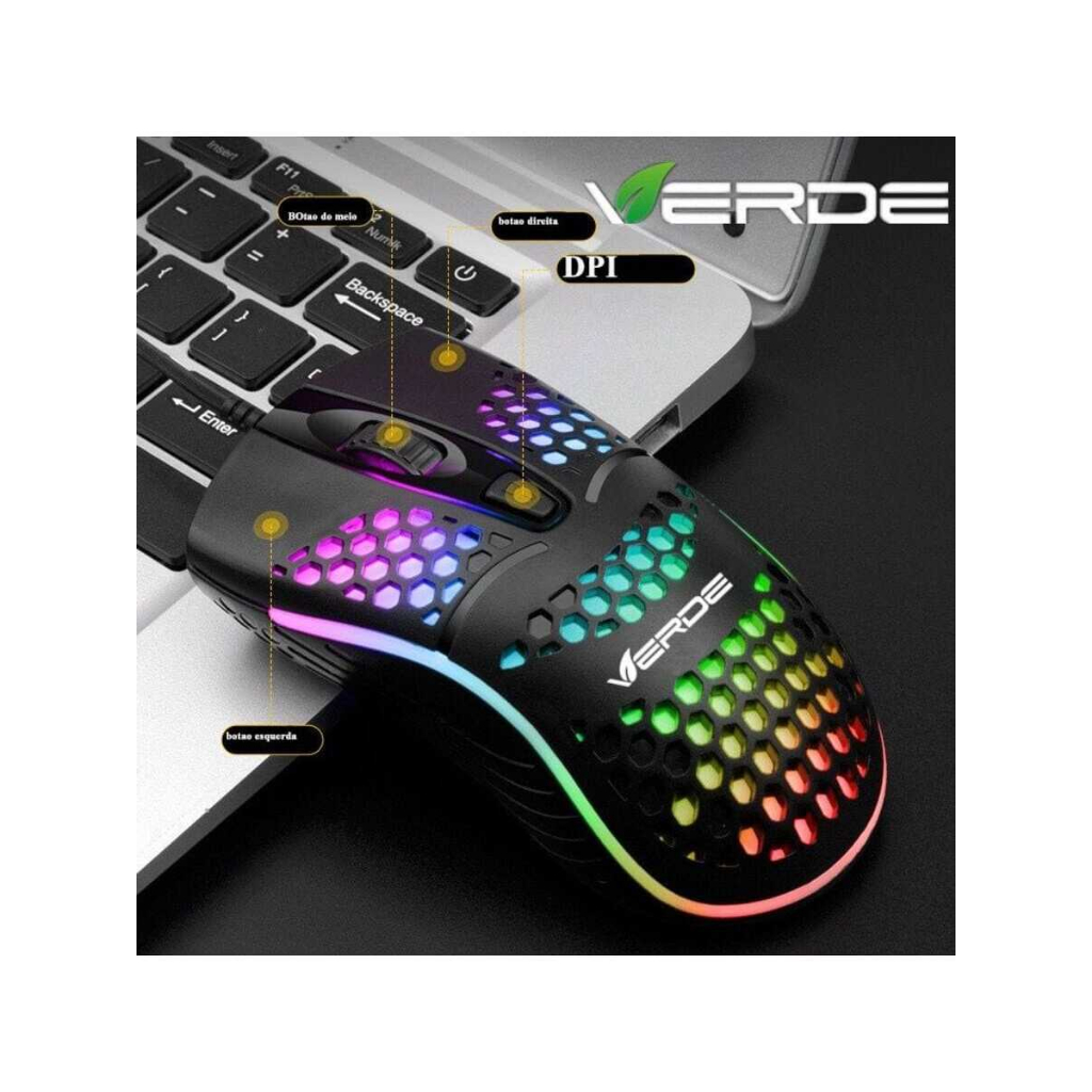 Mouse Gamer Com Fio Para Computador Netbook Led Coloridos | Shopee Brasil
