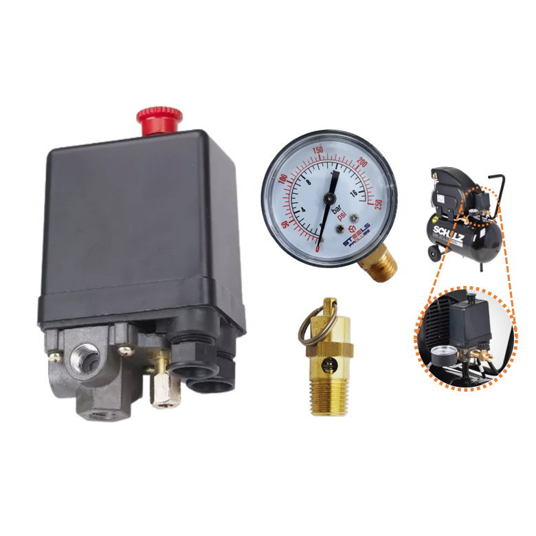 Peças para Compressor Pressostato 135-175 Libras Com Botão Liga e ...