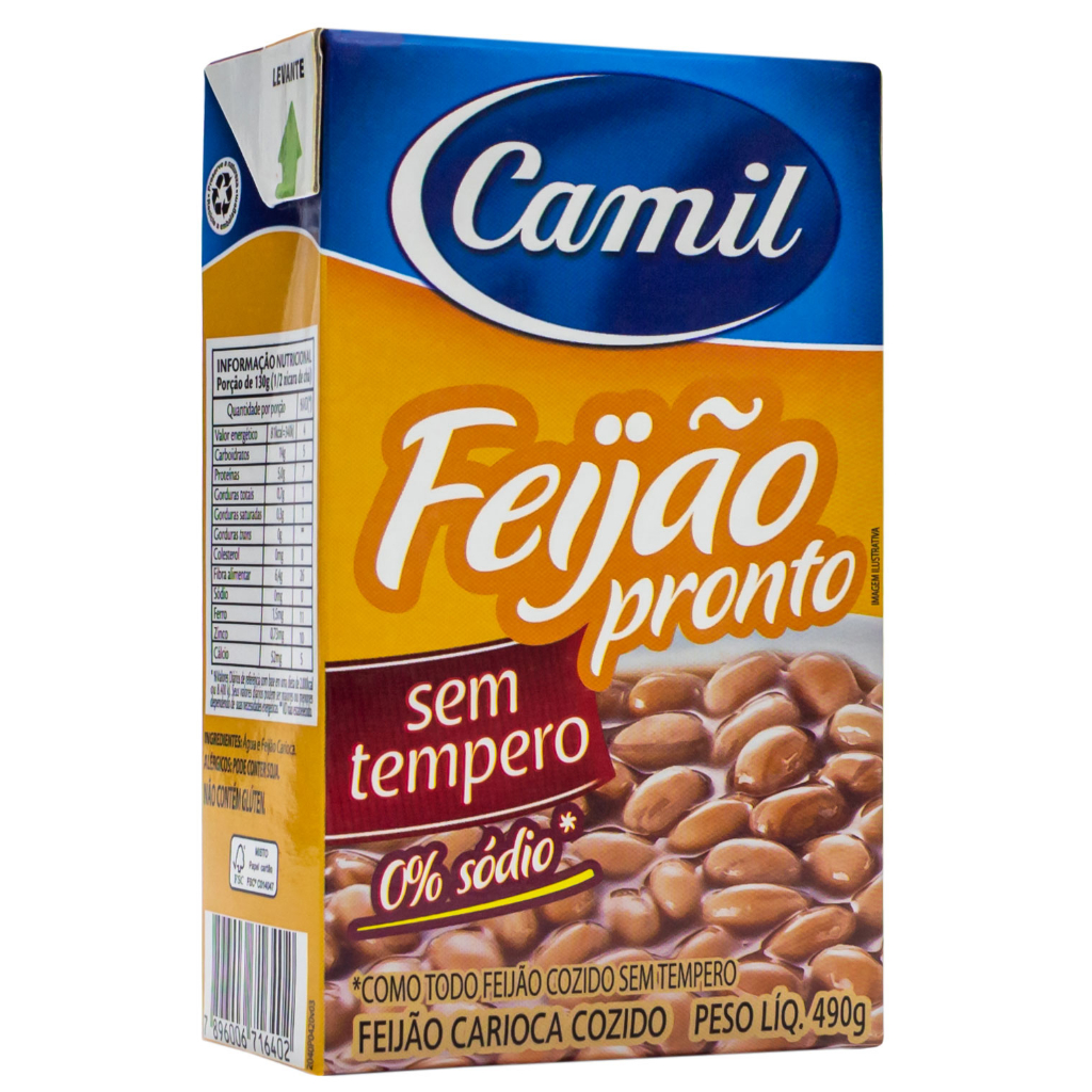 Feijão Pronto Carioca "Para Temperar" 490g - Camil | Shopee Brasil