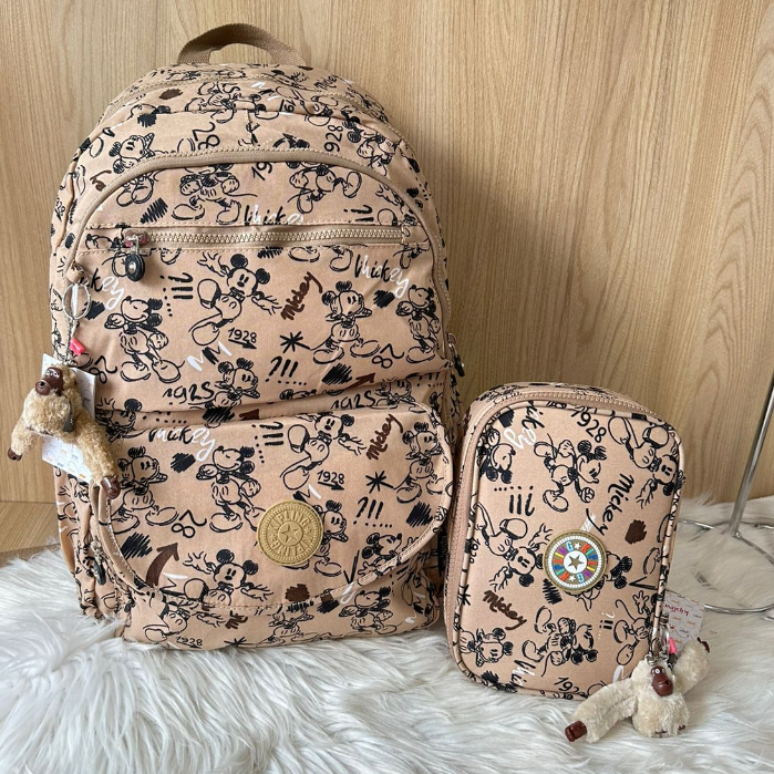 Kit Mochila Estojo 100 Pens Kipling Disney Marron | Shopee Brasil