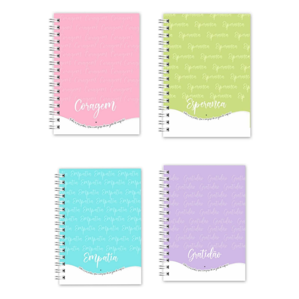 KIT 4 CADERNOS SENTIMENTOS | Shopee Brasil