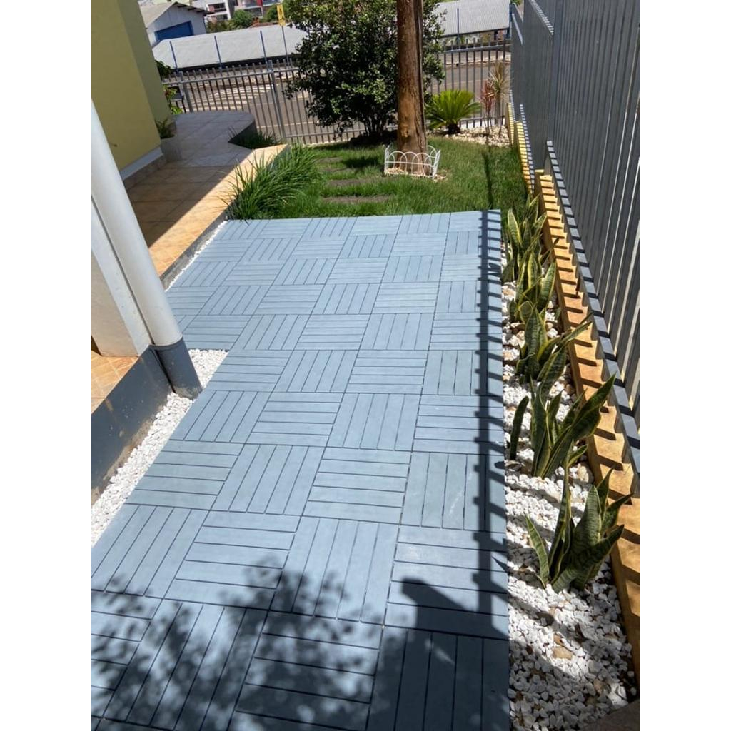 KIT 16 DECK MODULAR ANTIDERRAPANTE TEXTURA IMITA MADEIRA PLASTICO 30x30 ...