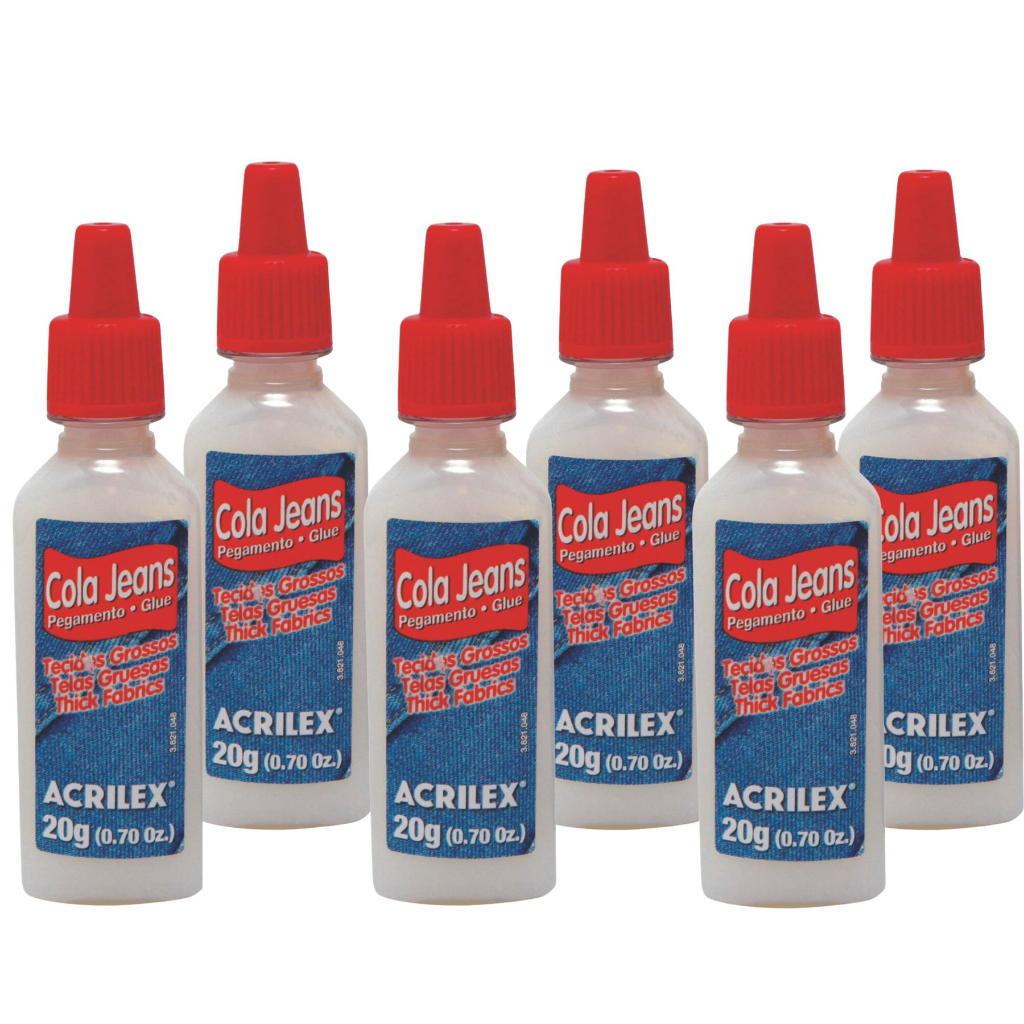 KIT 6 COLA JEANS 20G ACRILEX | Shopee Brasil