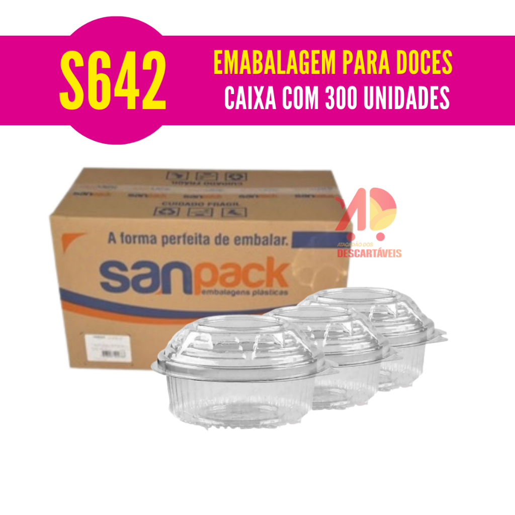 Embalagem Mini Doce Redondo Pequeno - Sanpack S642 CAIXA com 300 ...