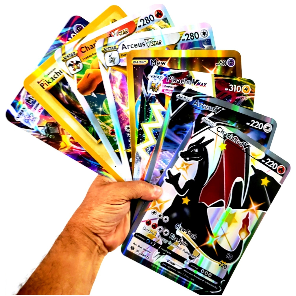 Super kit 6 Cartas Pokemon Jumbo Cartas Pokemon Gigante Cartas Pokemon ...