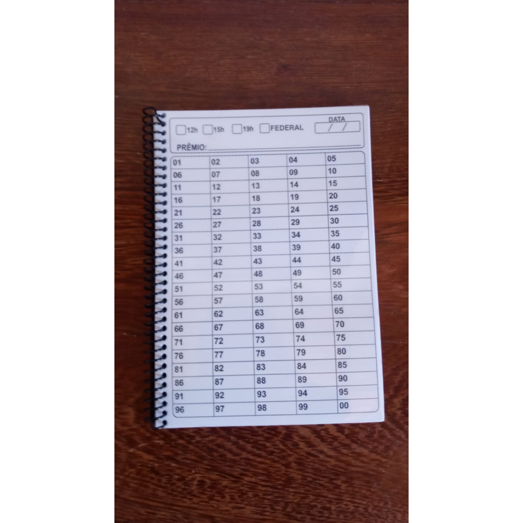 CADERNO DE RIFA 50 FOLHAS 100 NUMEROS | Shopee Brasil