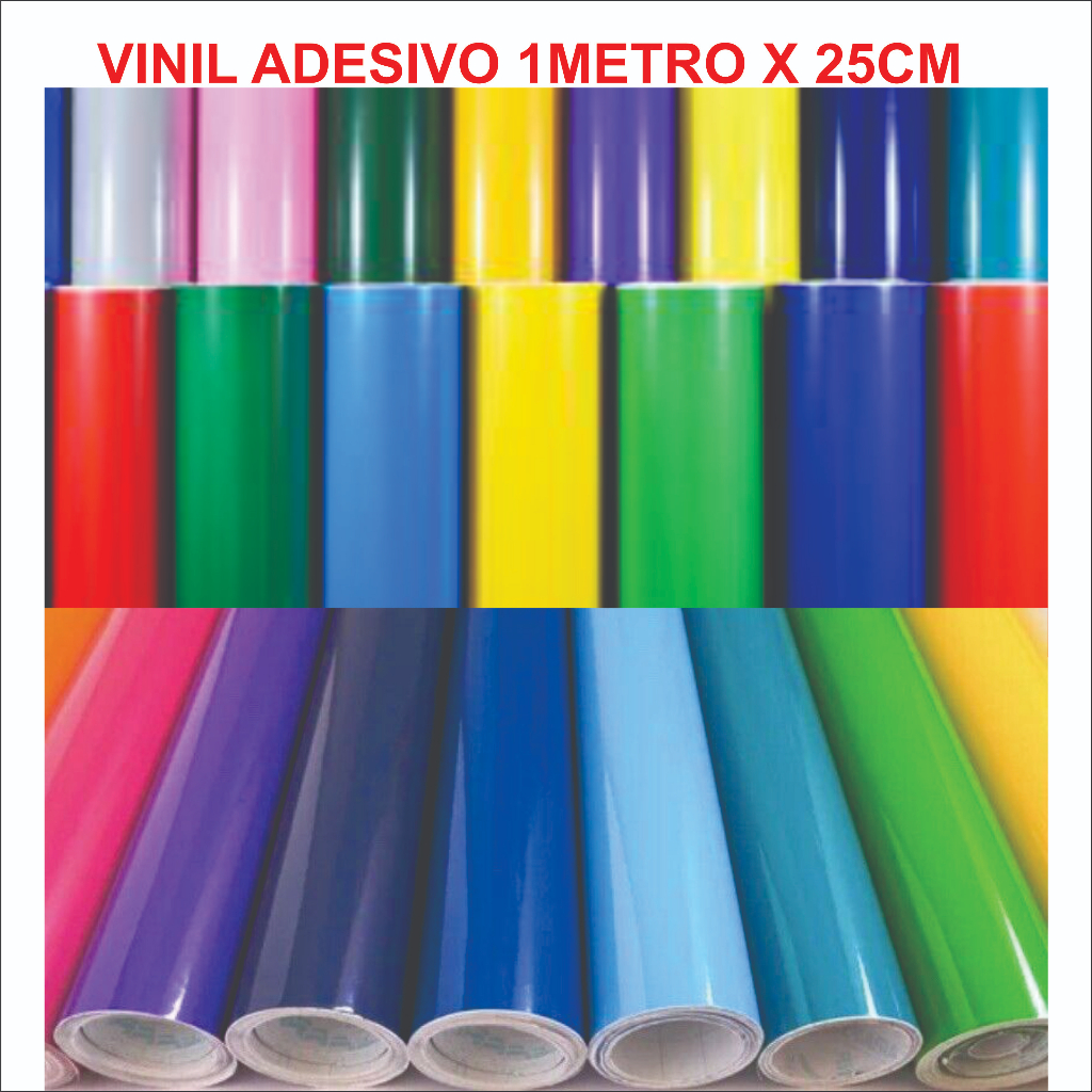 Vinil Adesivo 1 Metro X 25cm Para Silhouette, Balão, Recorte Eletronico, Envelopamento e Outros ...