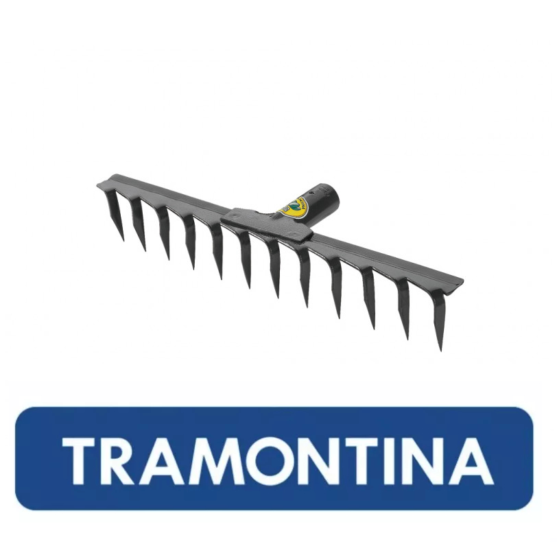 Ancinho Rastelo Reto 16 Dentes Sem Cabo Tramontina | Shopee Brasil