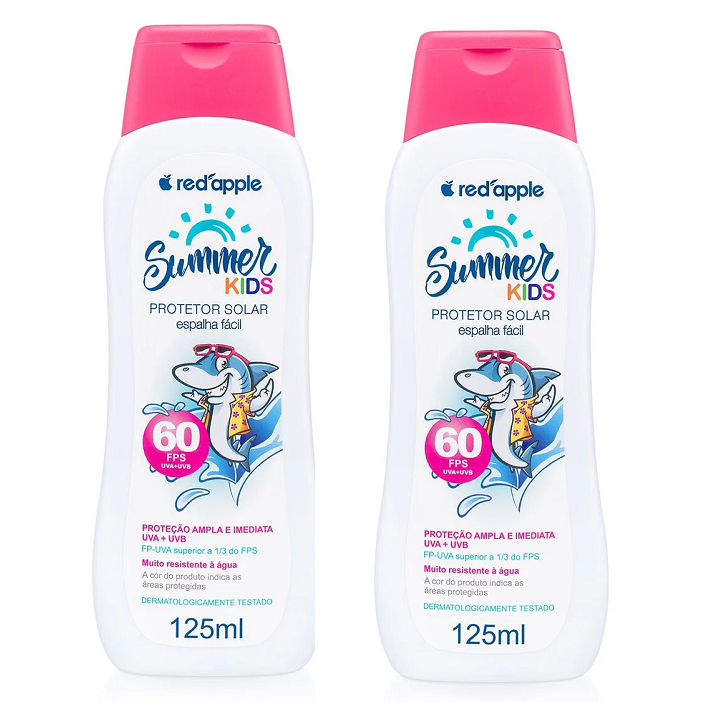 Kit 2 Proteror Solar Red Apple Sumer Kids 125ml | Shopee Brasil