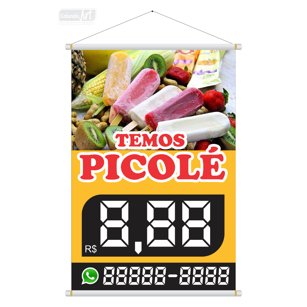 Banner Picole No Tamaho 70x50cm modelo 3 | Shopee Brasil