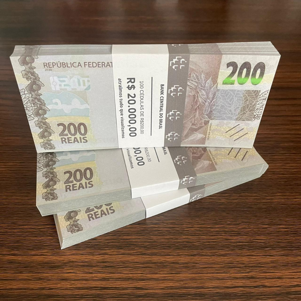 Notas de 200 reais cenograficas (sem valor) kit de 100 un, | Shopee Brasil