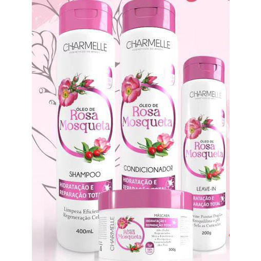 KIT Capilar ÓLEO DE ROSA MOSQUETA CHARMELLE COSMÉTICOS HIDRATAÇÃO E ...